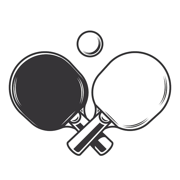 Iconic Ping Pong Paddles and Ball Silhouette | Jiffy Designs