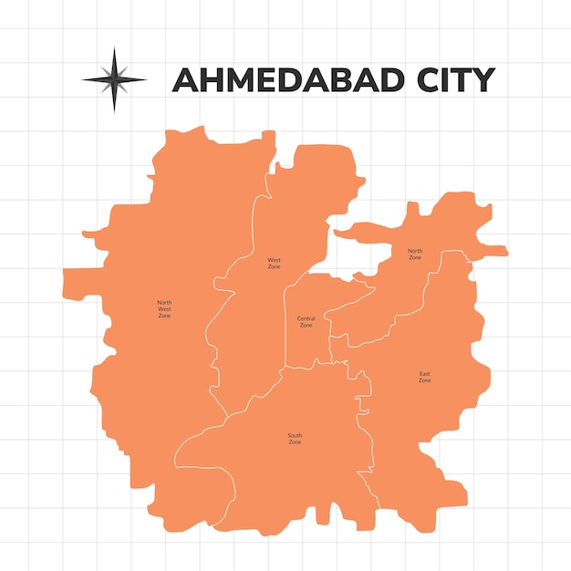 Vibrant Map of Ahmedabad City with Detailed Boundaries | Jiffy Designs