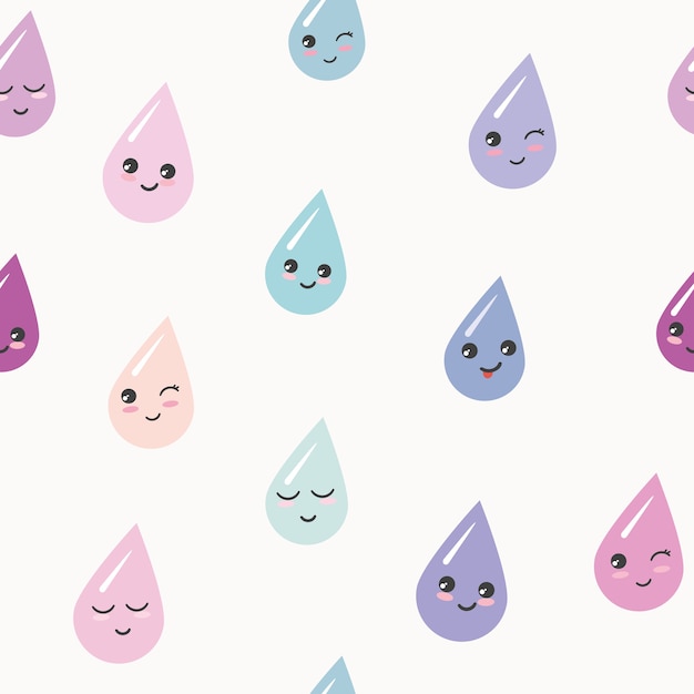 Adorable Raindrop Collection with Cheerful Expressions | Jiffy Designs