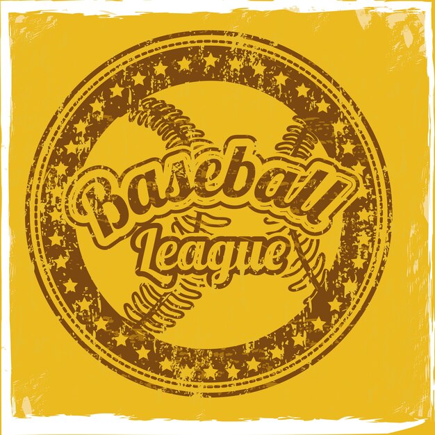 Vintage Baseball League Emblem with Iconic Bat and Ball | Jiffy Designs