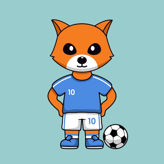 Adorable Fox Soccer Player with Jersey and Ball | Jiffy Designs