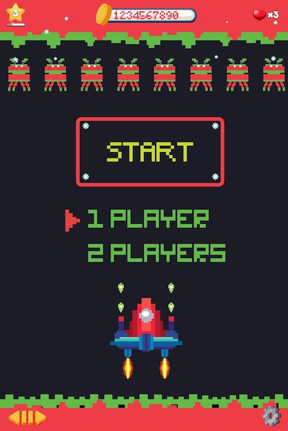Retro Video Game Start Screen with Pixelated Characters | Jiffy Designs
