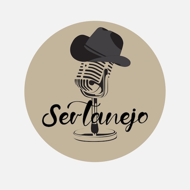 Vintage Cowboy Microphone Logo with Retro Typography | Jiffy Designs