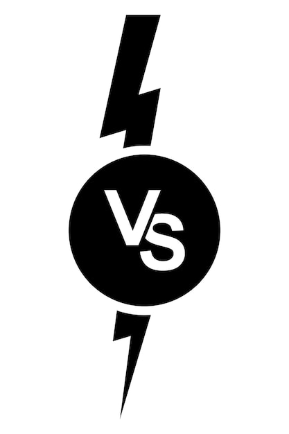 Striking Versus Symbol with Lightning Bolt | Jiffy Designs