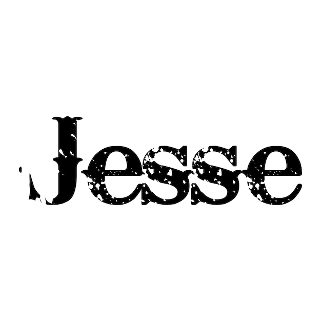 Stylized Monochrome Name Jesse with Grunge Texture | Jiffy Designs