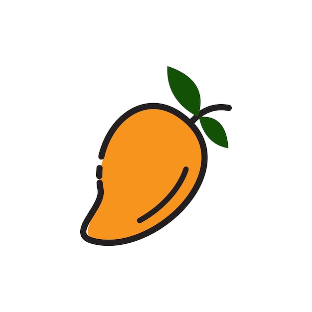 Vibrant Mango Silhouette with Lush Leaf Accent | Jiffy Designs