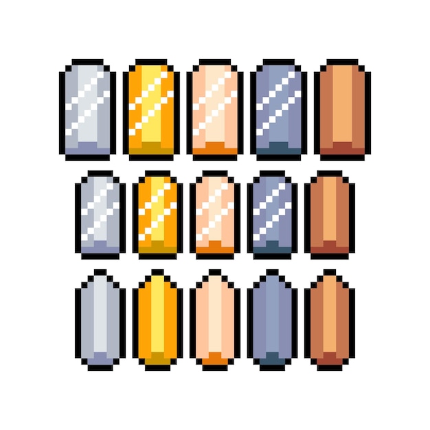 Vibrant Pixel Art Battery Collection for Digital Design | Jiffy Designs