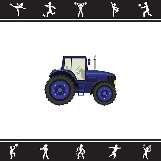 Whimsical Tractor Illustration with Silhouetted Figures | Jiffy Designs