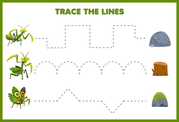 Charming Grasshopper Tracing Activity for Young Learners | Jiffy Designs