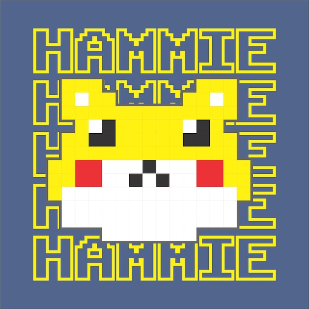 Vibrant Pixel Art Hamster with Playful Typography | Jiffy Designs