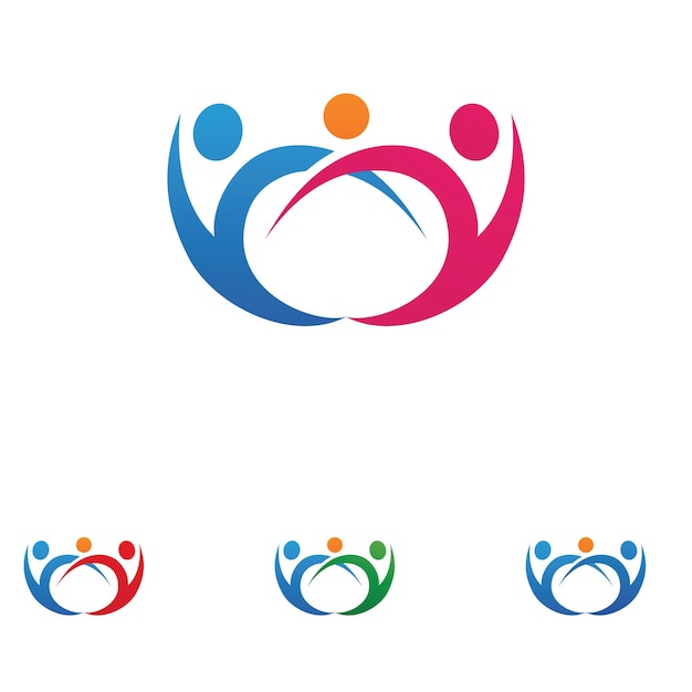 Vibrant Community Emblem: Diverse Silhouettes in Harmony | Jiffy Designs