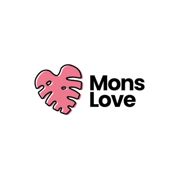 Mons Love Logo with Stylized Pink Heart Graphic | Jiffy Designs