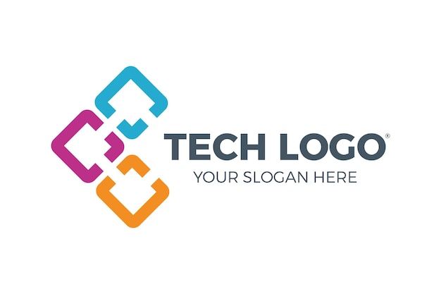 Vibrant Geometric Tech Logo with Customizable Slogan | Jiffy Designs