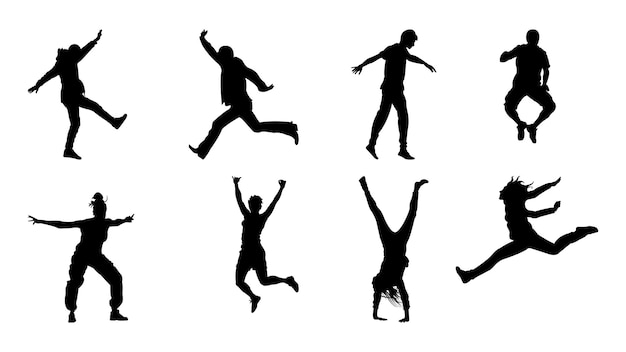 Energetic Silhouettes of Figures in Motion and Celebration | Jiffy Designs