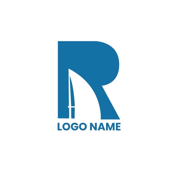 Elegant Blue Letter R Logo Design with Stylized Swoosh | Jiffy Designs