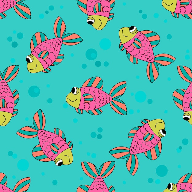 Vibrant Underwater Wonderland: Playful Tropical Fish Swim | Jiffy Designs