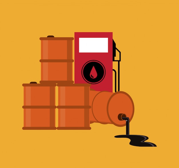 Vibrant Oil Barrels and Fuel Pump Illustration | Jiffy Designs