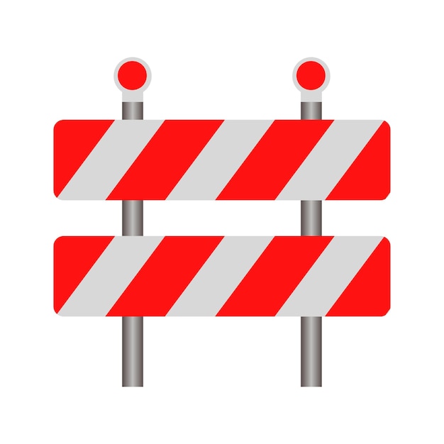 Bright Red and White Striped Road Barrier Sign | Jiffy Designs