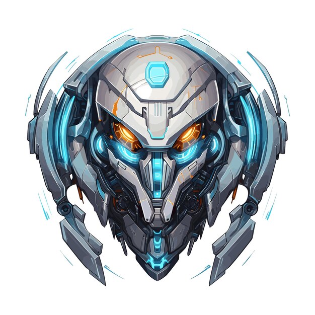 Striking Mech Warrior Helmet with Vivid Glowing Eyes | Jiffy Designs