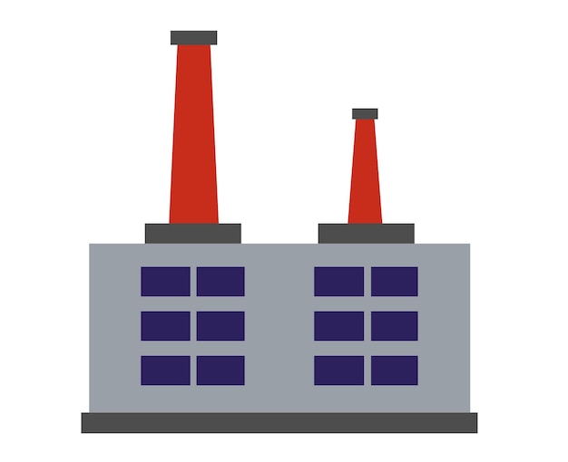 Iconic Dual-Chimney Industrial Power Plant Illustration | Jiffy Designs