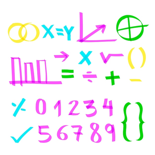 Vibrant Mathematical Symbols and Shapes Collection | Jiffy Designs