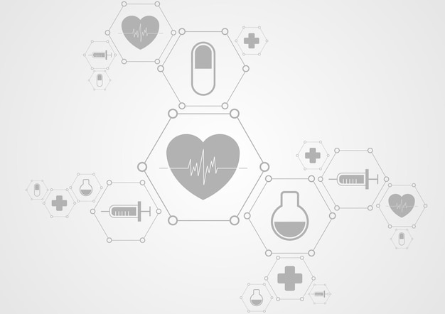 Interconnected Medical Symbols and Shapes in Minimalist Style | Jiffy ...