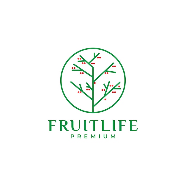 Vibrant Fruit Tree Logo in Verdant Circle Frame | Jiffy Designs