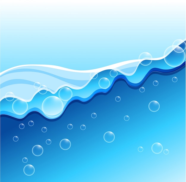 Vibrant Blue Wave with Bubbles Illustration | Jiffy Designs