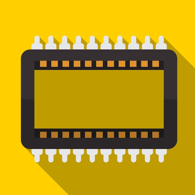 Minimalist Microchip Silhouette on Vibrant Yellow Background | Jiffy ...