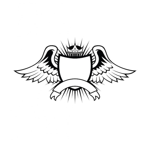 Majestic Winged Crest with Regal Crown | Jiffy Designs