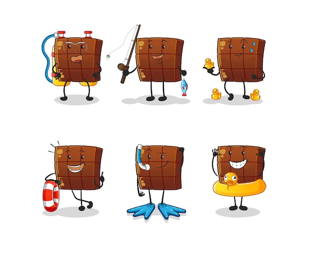 Whimsical Collection of Animated Suitcase Characters in Various Poses ...