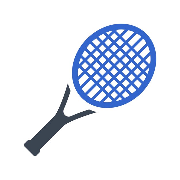 Vibrant Blue Tennis Racket Silhouette | Jiffy Designs