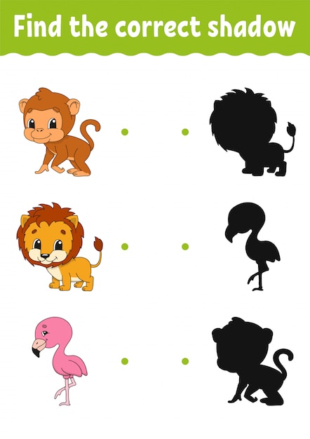 Vibrant Animal Shadow Matching Game for Kids | Jiffy Designs