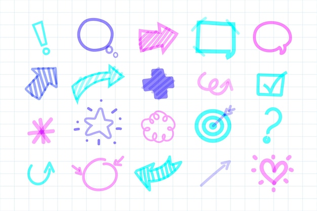 Vibrant Collection of Whimsical Graphic Design Elements | Jiffy Designs