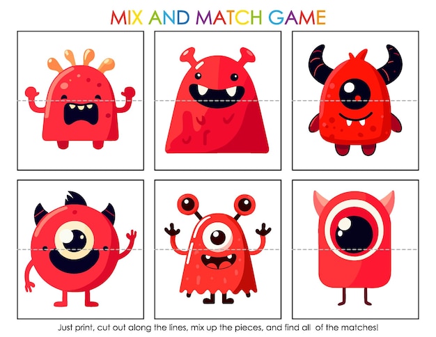 Playful Red Monster Mix and Match Collection | Jiffy Designs