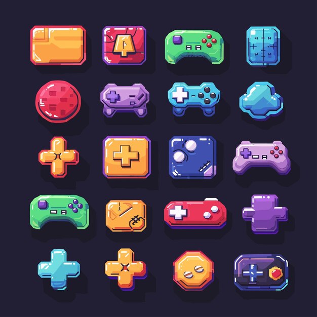Vibrant Collection of Iconic Gaming Console Controllers and Symbols ...