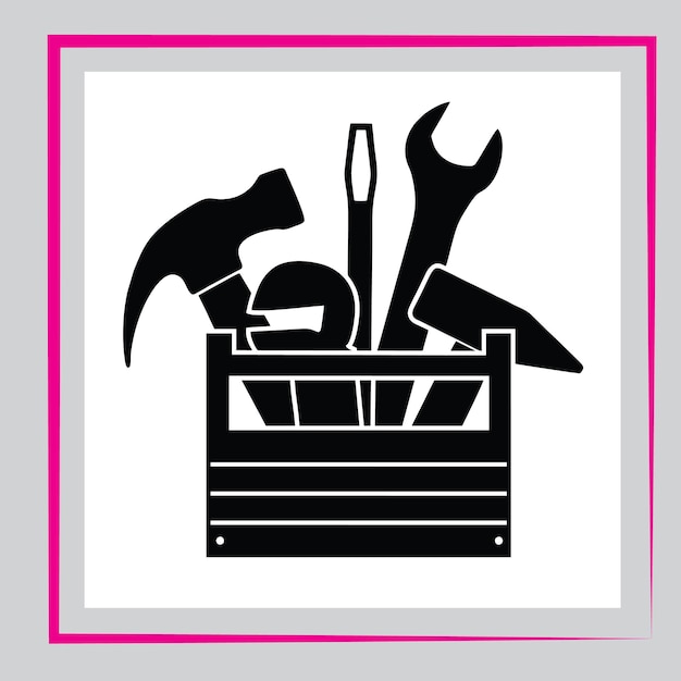 Sleek Silhouette of Essential Tools in a Toolbox | Jiffy Designs