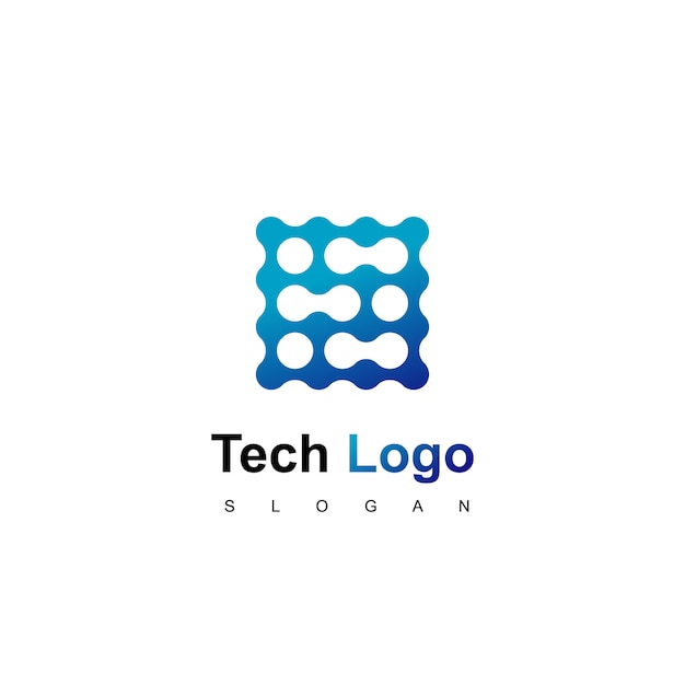 Stylized Tech Logo with Interlocking Shapes and Wordmark | Jiffy Designs