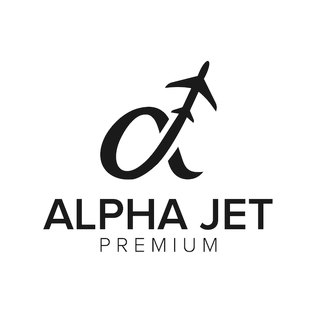 Sleek Silhouette of Alpha Jet Premium Airline | Jiffy Designs