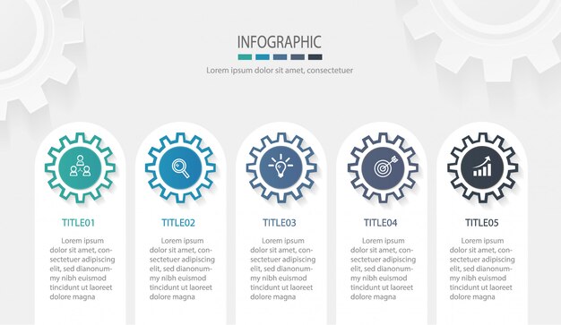 Infographic with Interlocking Gears and Vibrant Icons | Jiffy Designs