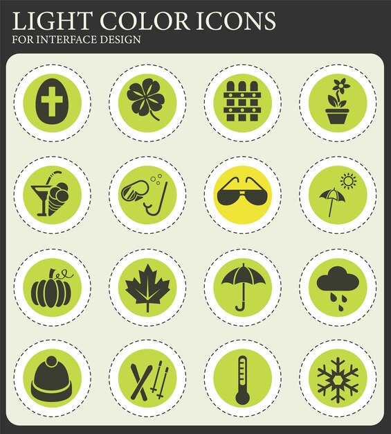 Vibrant Light Color Icons for Interface Design | Jiffy Designs