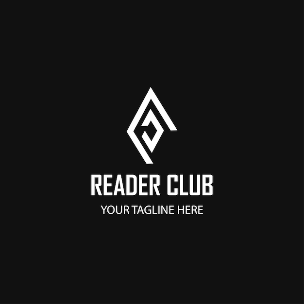 Elegant Diamond-Shaped Reader Club Logo with Customizable Tagline ...