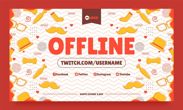 Vibrant Offline Twitch Stream Backdrop with Playful Icons | Jiffy Designs