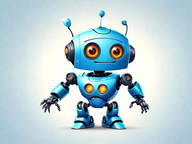 Playful Blue Robot with Expressive Eyes and Antennae | Jiffy Designs