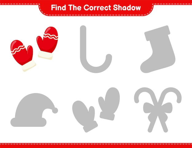 Festive Mitten Silhouettes: Match the Shadows | Jiffy Designs