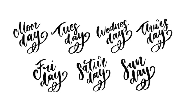 Elegant Handwritten Weekday Lettering in Calligraphic Style | Jiffy Designs