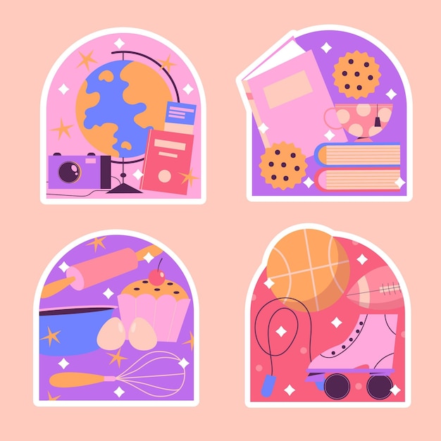 Colorful Collection of Whimsical Illustrated Icons and Symbols | Jiffy ...