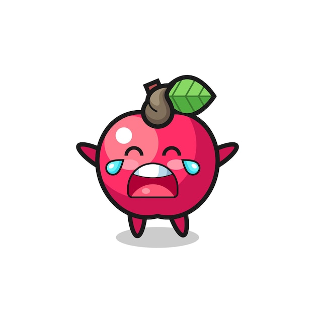Adorable Crying Apple Fruit Character with Leaf | Jiffy Designs