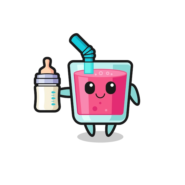 Adorable Juice Box Character Holding Baby Bottle | Jiffy Designs