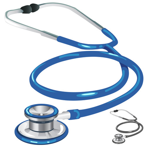 Blue And Gray Medical Stethoscope Closeup On A White Background | Jiffy ...
